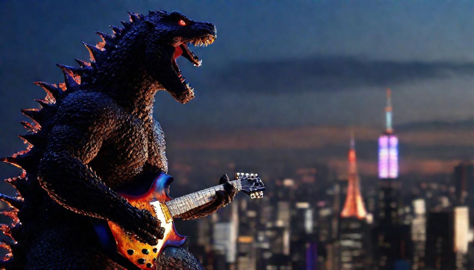 Heavy Metal Godzilla - AI Generated Artwork - NightCafe Creator
