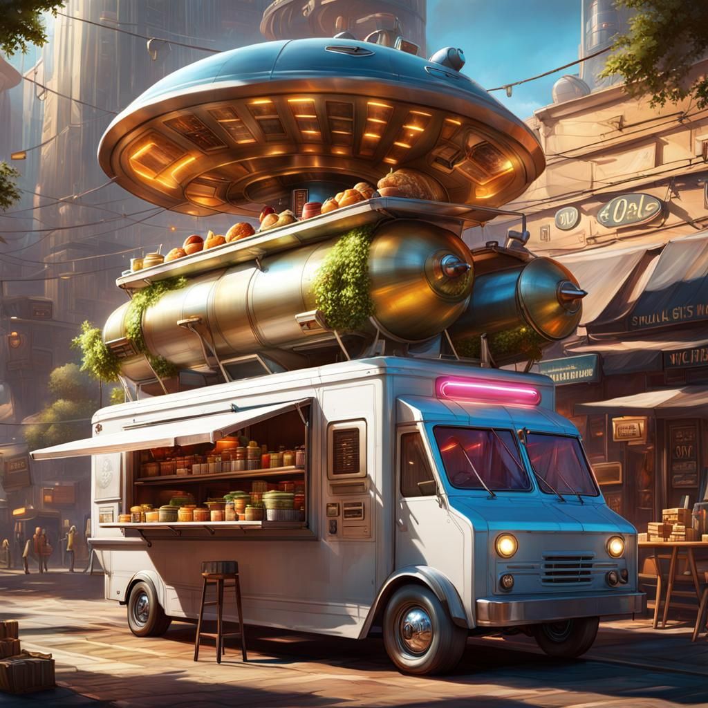 Spacey Food Truck Design - AI Generated Artwork - NightCafe Creator