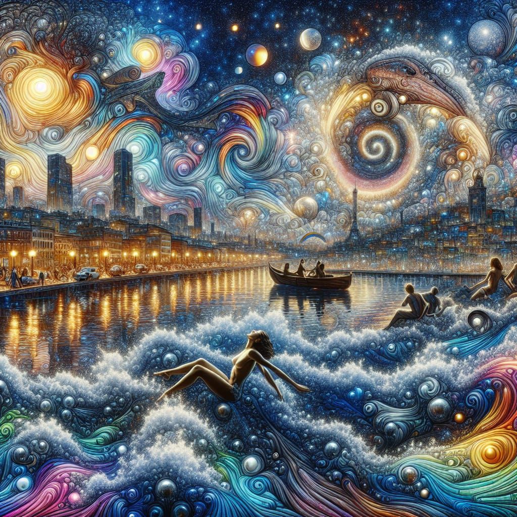 Dalle-3: Landscape Painted in Iridescent Crystal Dust - AI Generated ...