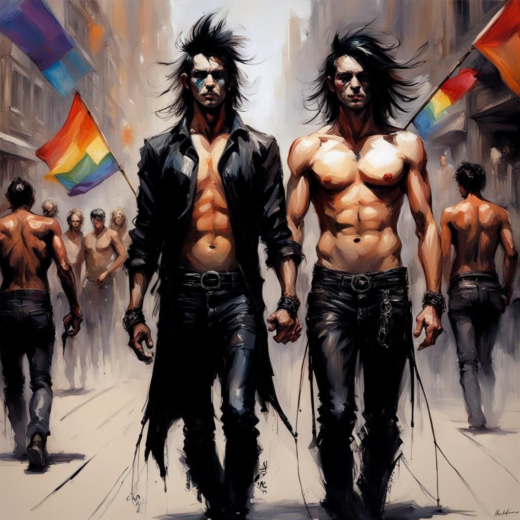 Gothic pride couple - AI Generated Artwork - NightCafe Creator