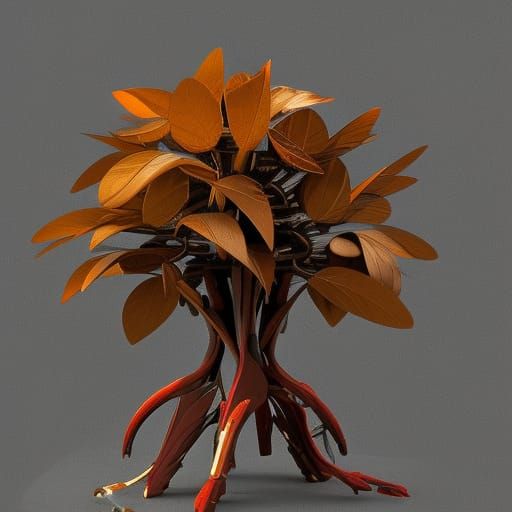 mecha tree plant, wooden, leaves, biomechanical, concept art - AI ...