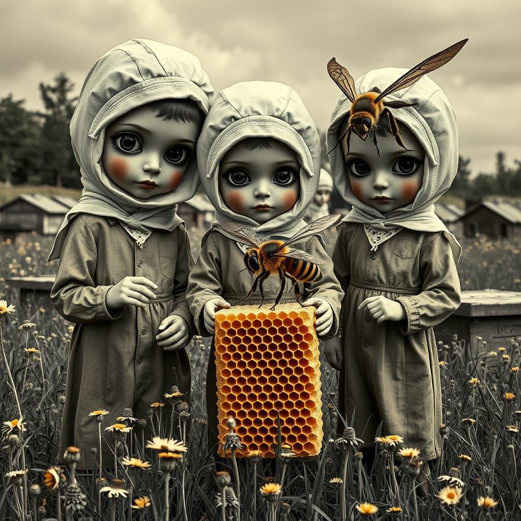 The Children Tend The Hives (Family Photo 19)