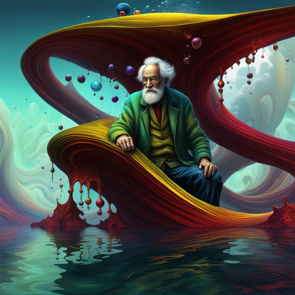 old man, foto, abstract vector fractal 0.36, vector fractal 1.1 , wave ...