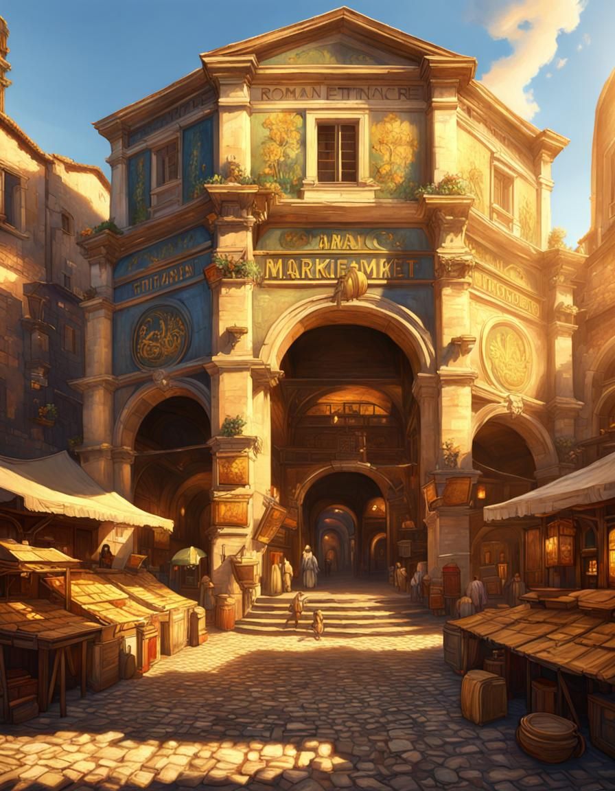 Grand entrance to a Roman market - AI Generated Artwork - NightCafe Creator