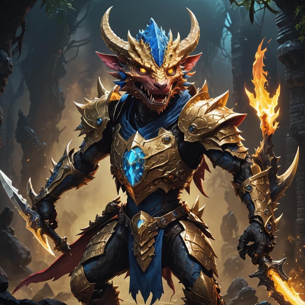 Golden Warlord Digimon: Fiery Hero of Legend - AI Art