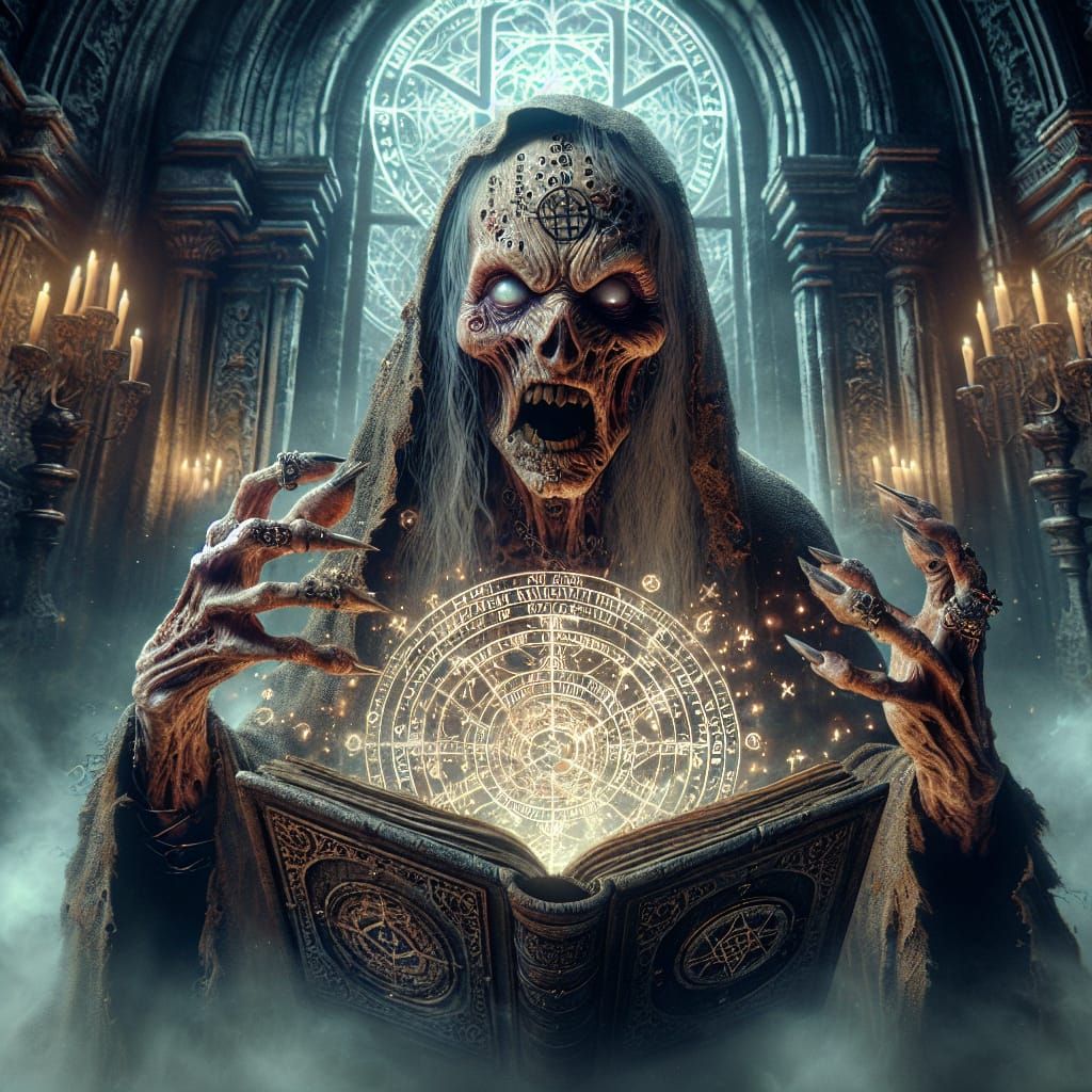 Undead woman casting a spell - Dark Gothic Lich Casts Spell ...