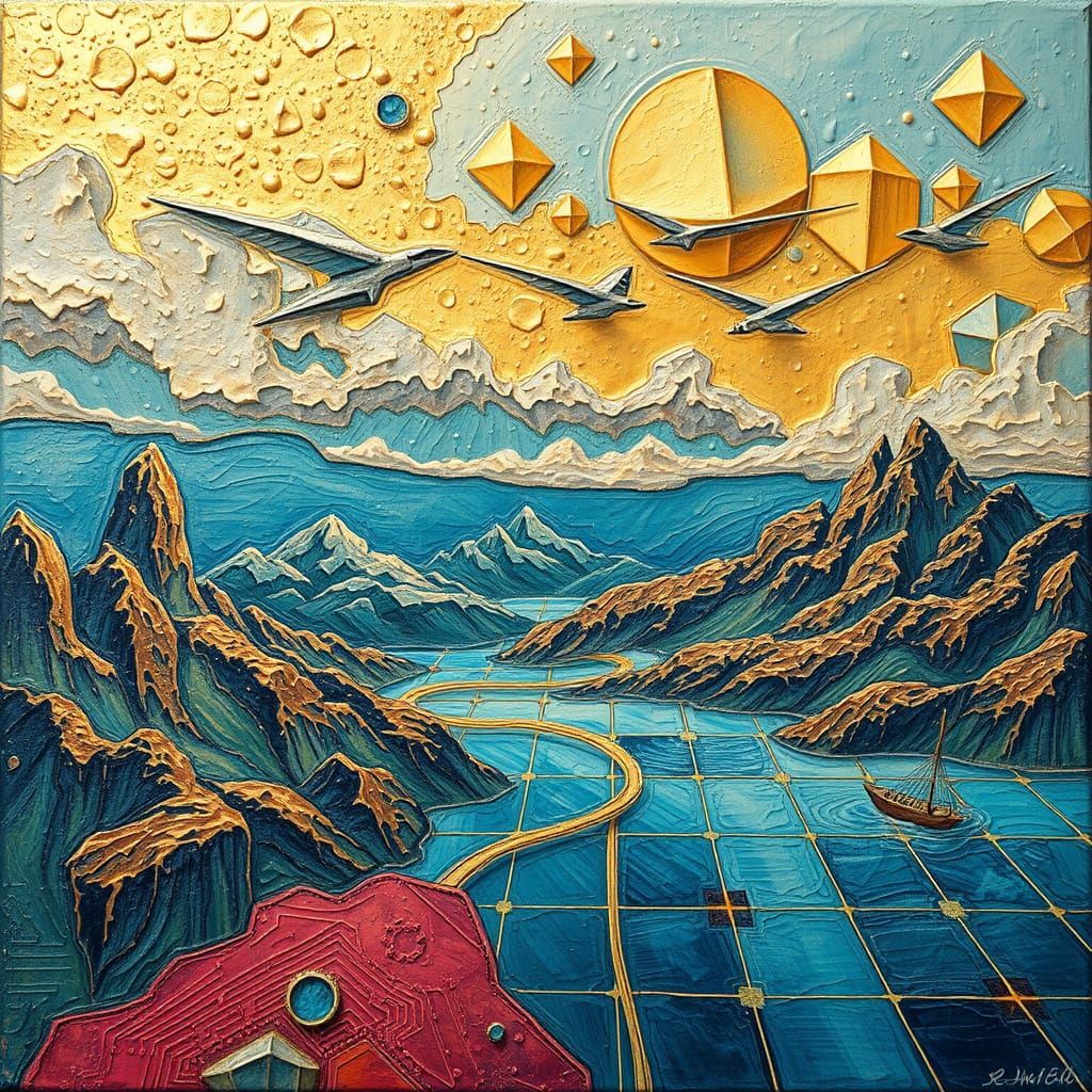 A Cosmic Roadmap to Adventure in Vibrant Gold and ... - AI Art