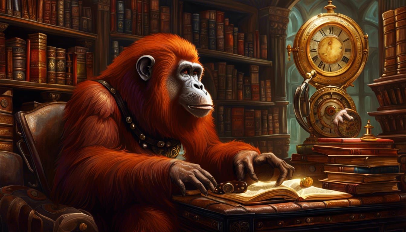 The Librarian at the Unseen University (OOK!) - AI Generated Artwork ...