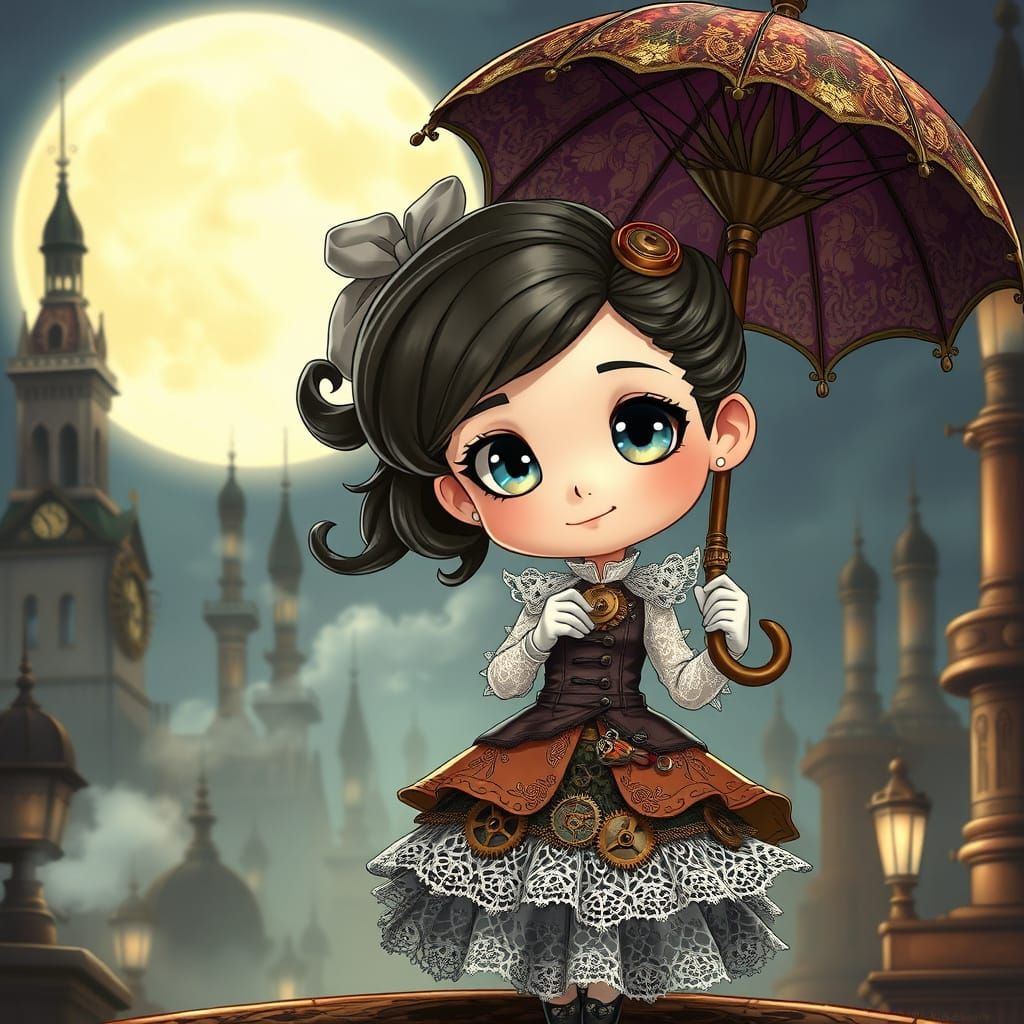 A Steampunk Chibi Woman - A Steampunk Chibi Woman