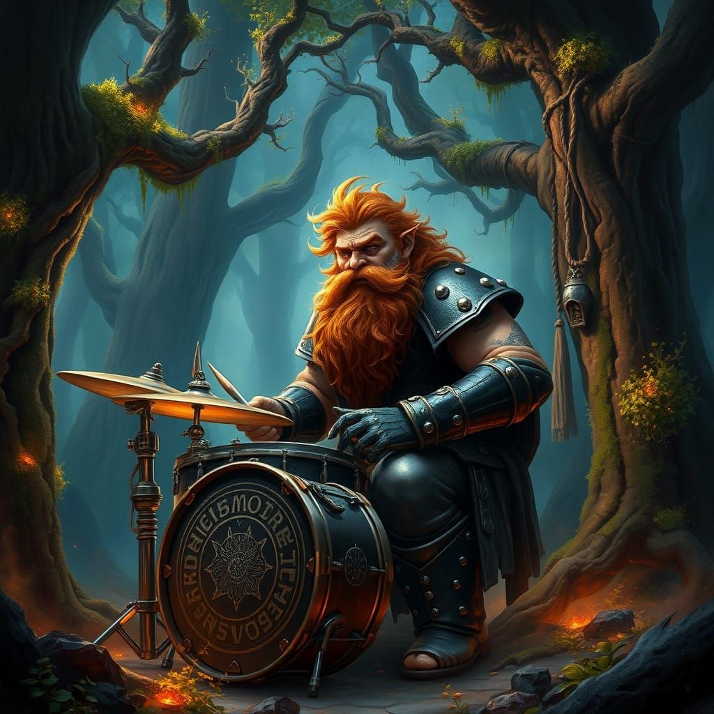 Heavy metal dwarf - Fantastical Dwarf Heavy Metal Musician i...