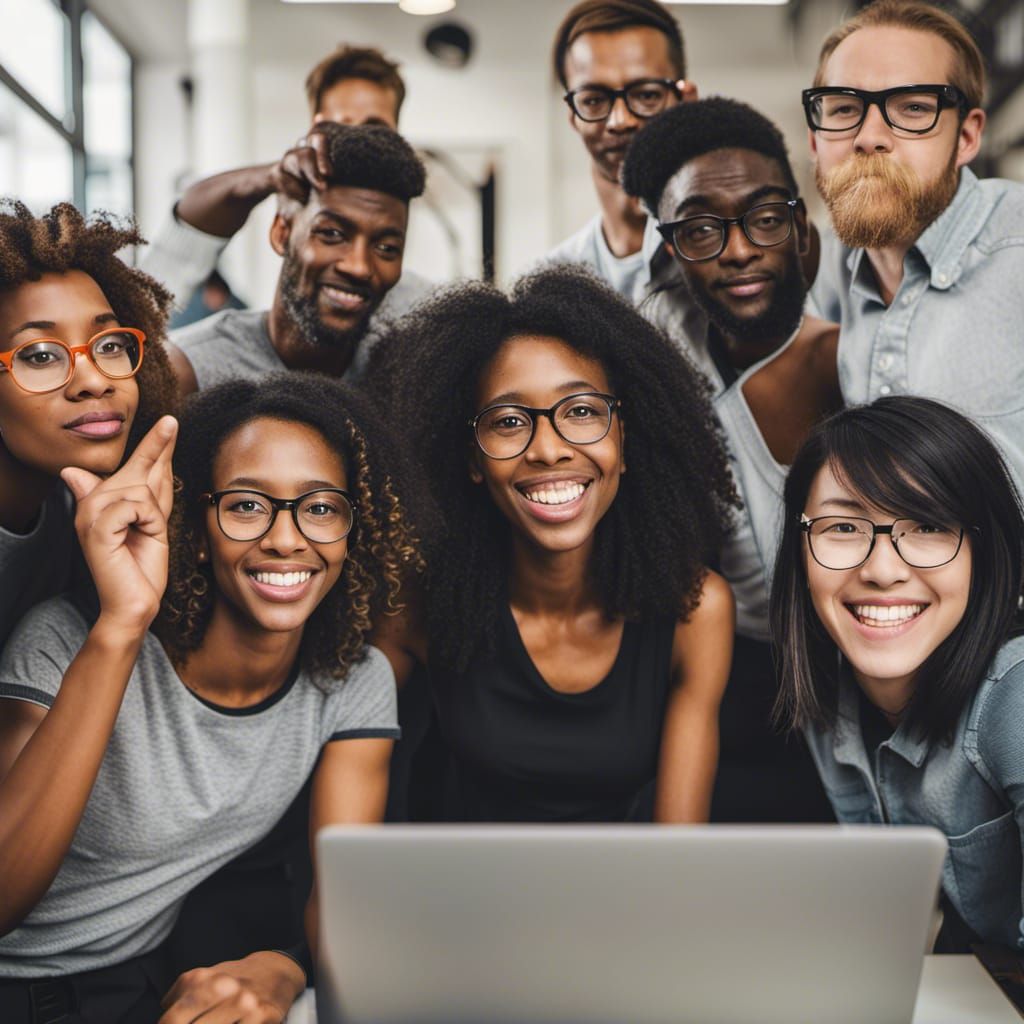 A photograph image of a diverse group of African youths , black, Asian ...