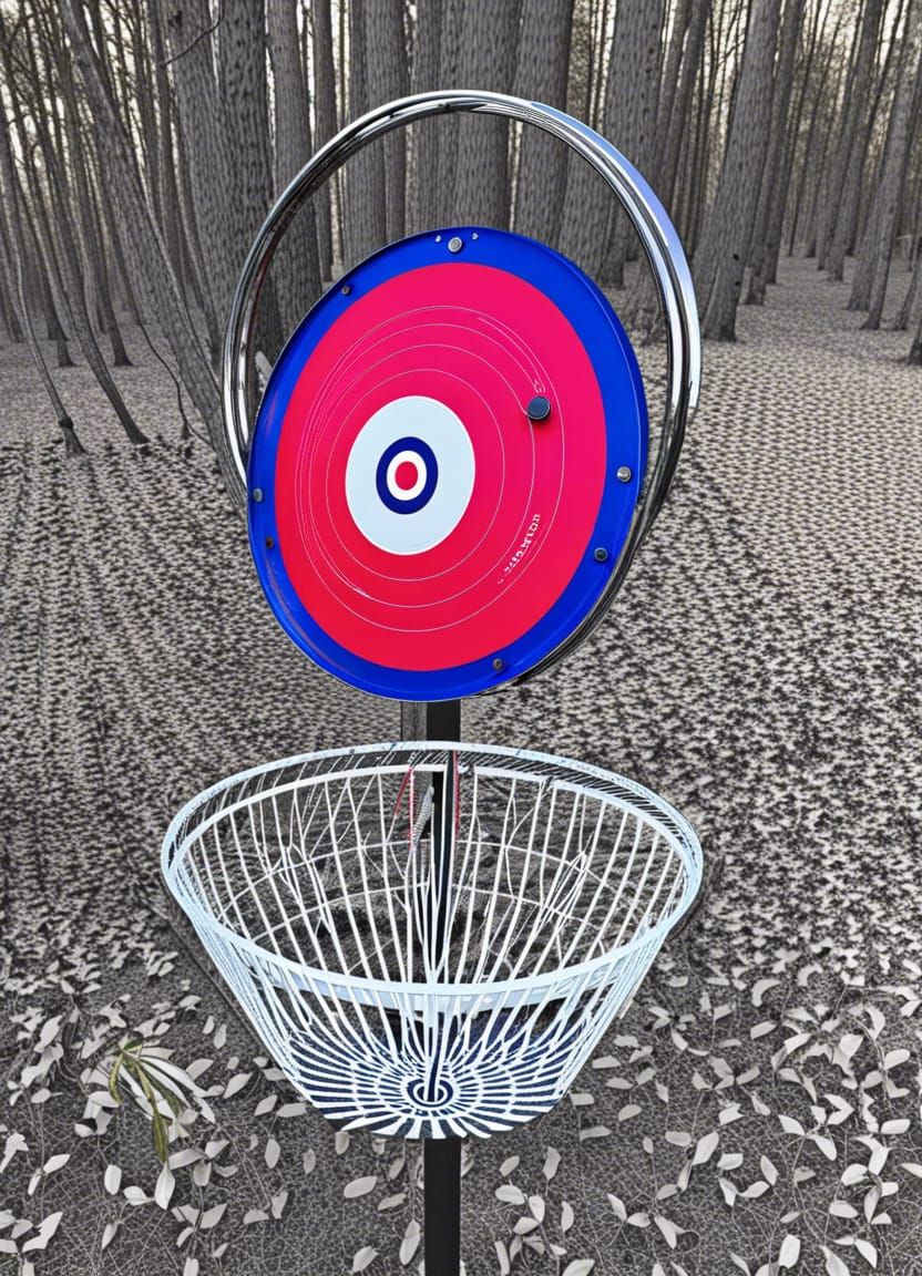 disc Golf Target Is A Metal Basket With A Chain And A Top That Is disc-golf-target-is-a-metal-basket-with-a-chain-and-a-top-that-is