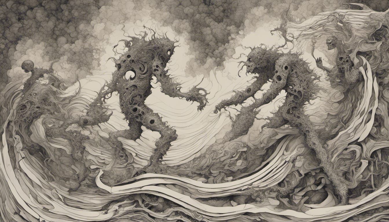 Ink Monsters Dancing - AI Generated Artwork - NightCafe Creator