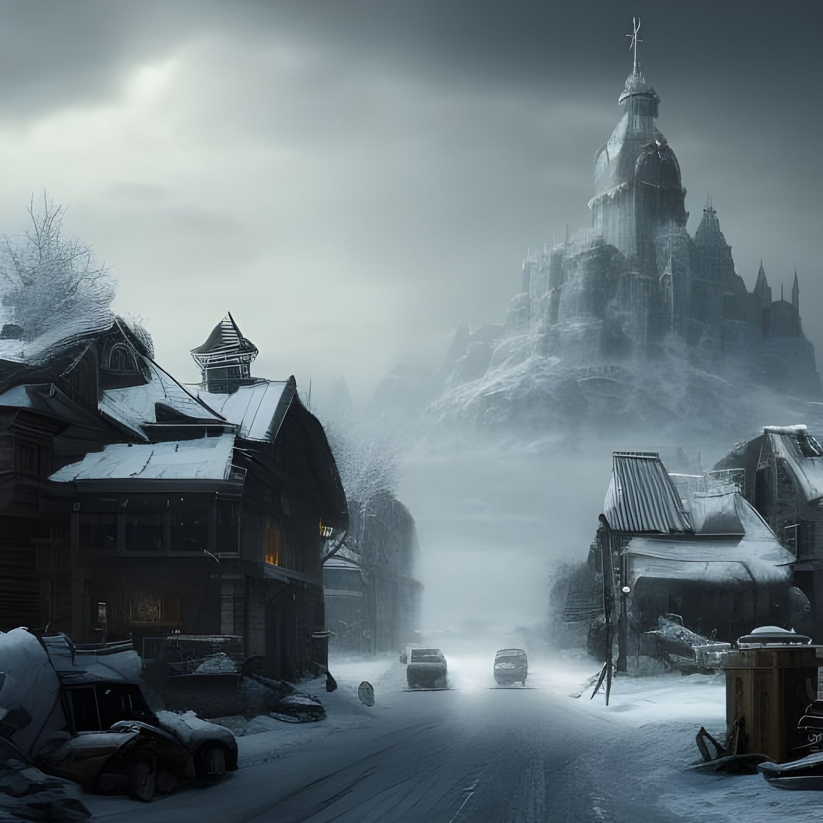 Castle of Vampires in Winter - AI Generated Artwork - NightCafe Creator