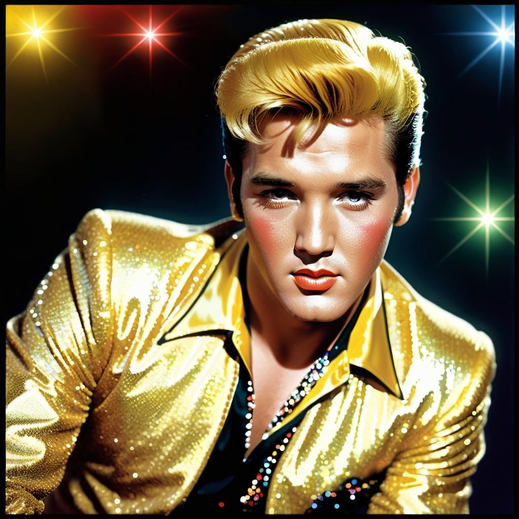 Blond Elvis - AI Generated Artwork - NightCafe Creator