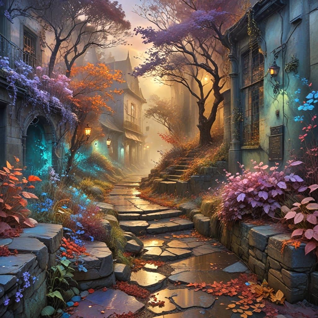 Shiny Stones And Blossoms