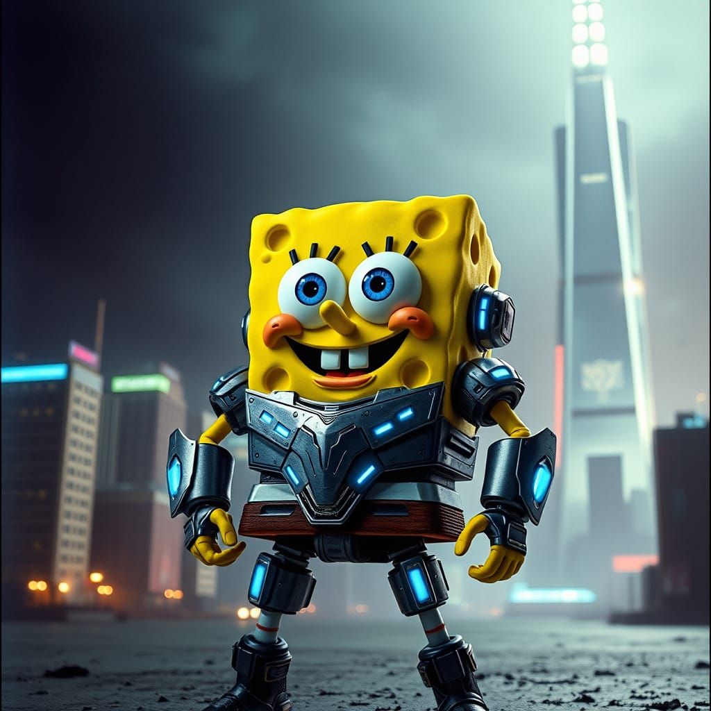Spongebob Squarepants in Futuristic Armor Concept ... - AI Art