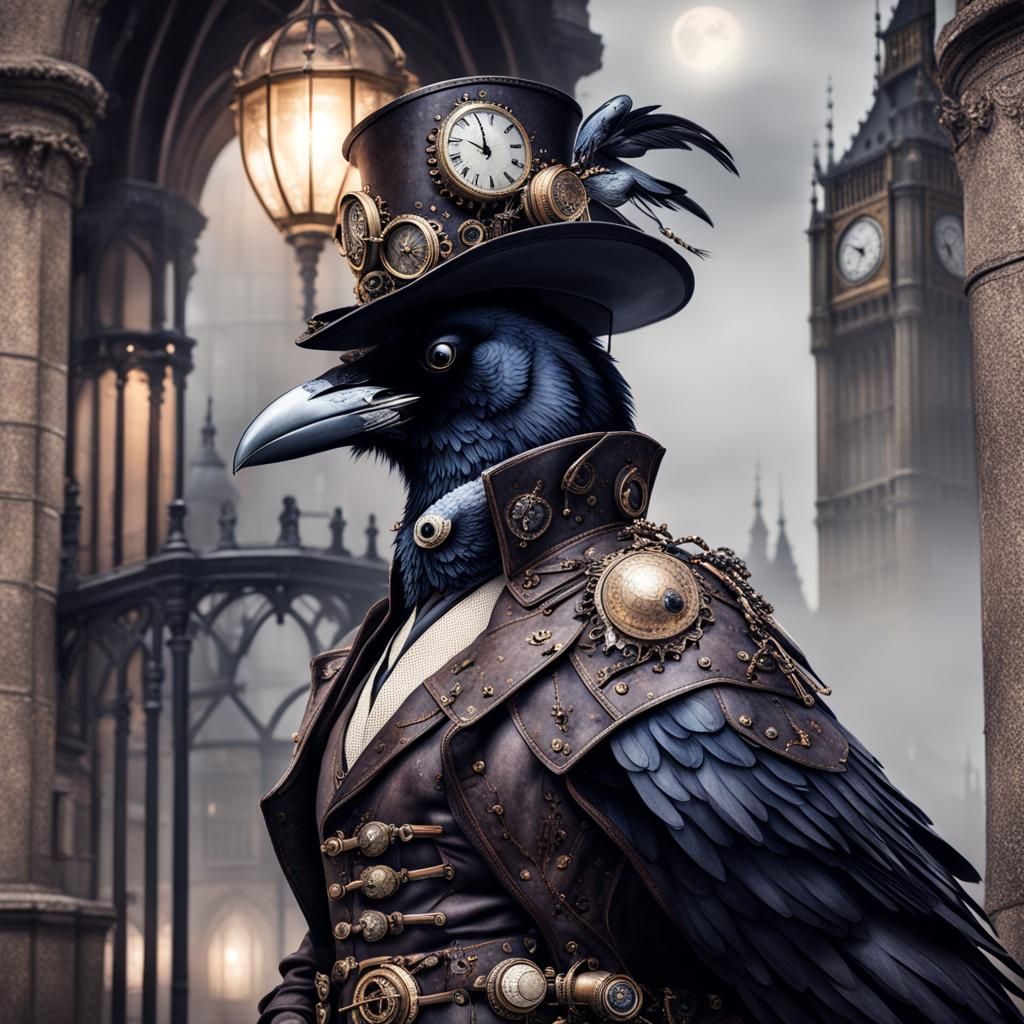 Steampunk Raven - AI Generated Artwork - NightCafe Creator