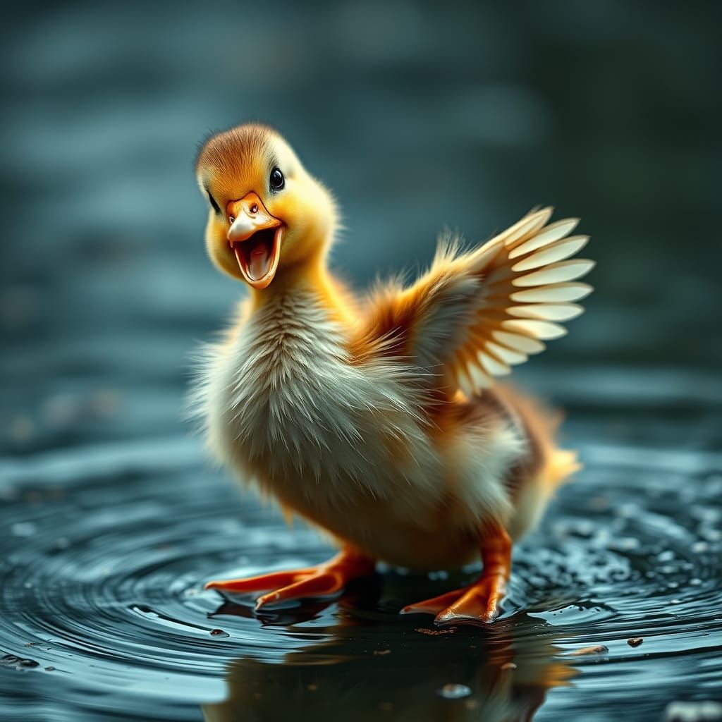joyfully Dancing Duckling with human emotions