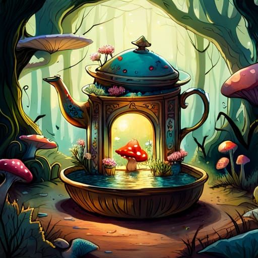 The enchanted tea pot - AI Generated Artwork - NightCafe Creator