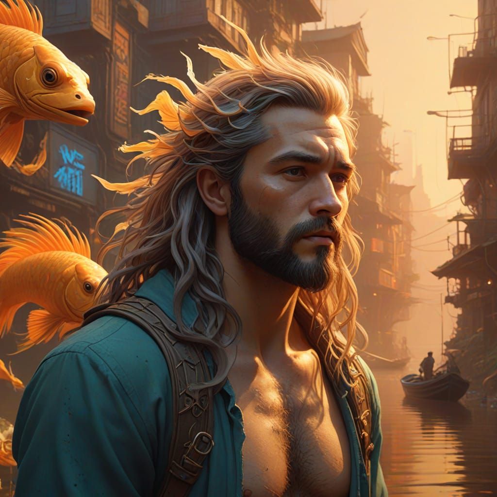 Majestic Merman in Dreamlike Cinematic World - AI Art