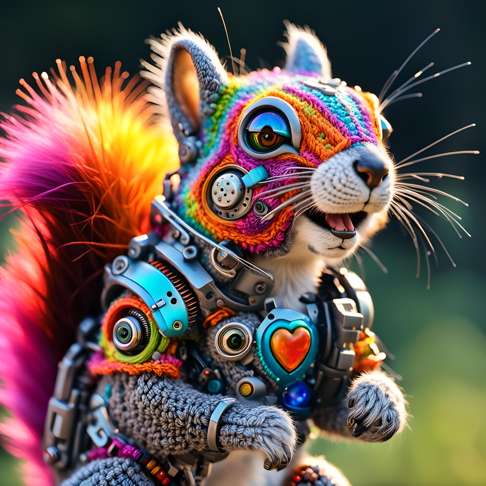 Squirrel Cyborg in Custom Etsy Kevlar Protection - AI Generated Artwork ...