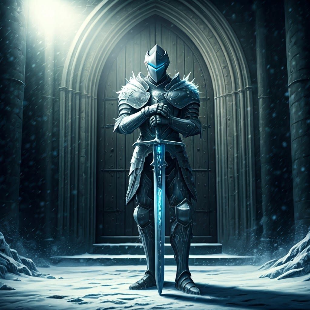 A highly detailed knight, realistic image of a Genji/Frost Death Knight ...