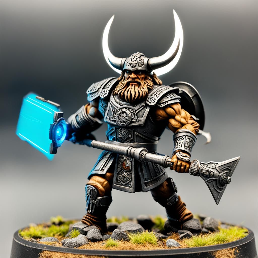 Space viking with laser axe - AI Generated Artwork - NightCafe Creator