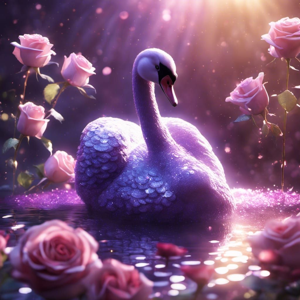 purple swan sitting in the the sunlight - AI Generated Artwork ...