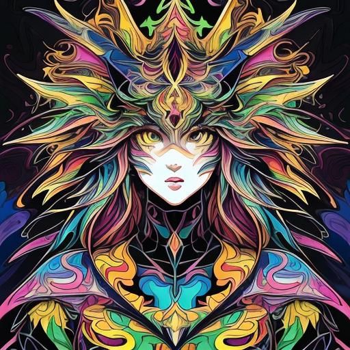 (Hyper detailed anime art of a dragon in psychedelic strong colors:1,8 ...