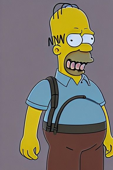 Homer Simpson, by Cryptcrawler by Macabre Zeen Chin hyperdetailed 8k ...