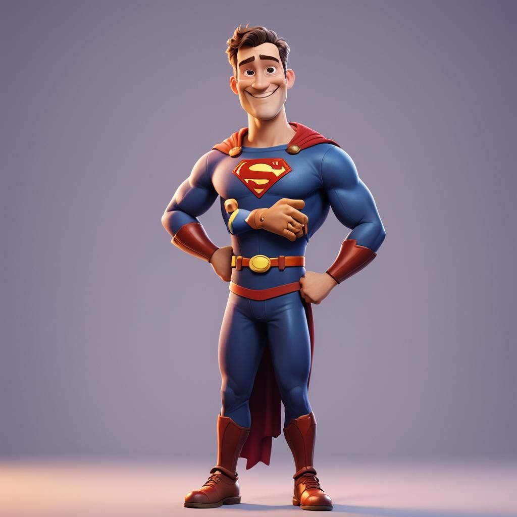 Lean Man in Superdad costume smiling - AI Generated Artwork - NightCafe ...