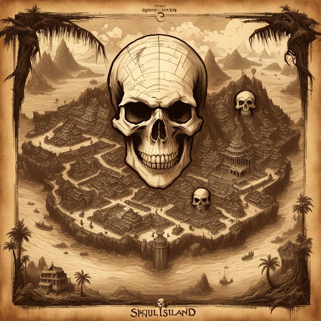 Sinister Papyrus Map to Skull Island - AI Generated Artwork - NightCafe ...