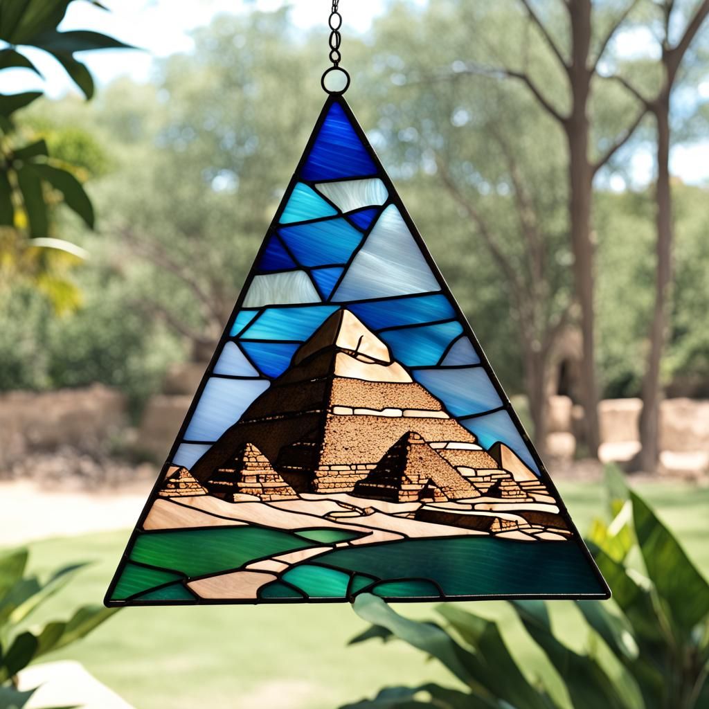 stained glass pyramids - AI Generated Artwork - NightCafe Creator