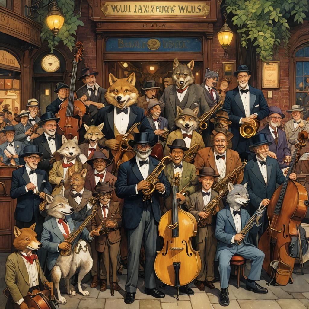 Group Photo At The Big Bad Wolf Jazz Club - AI Generated Artwork ...