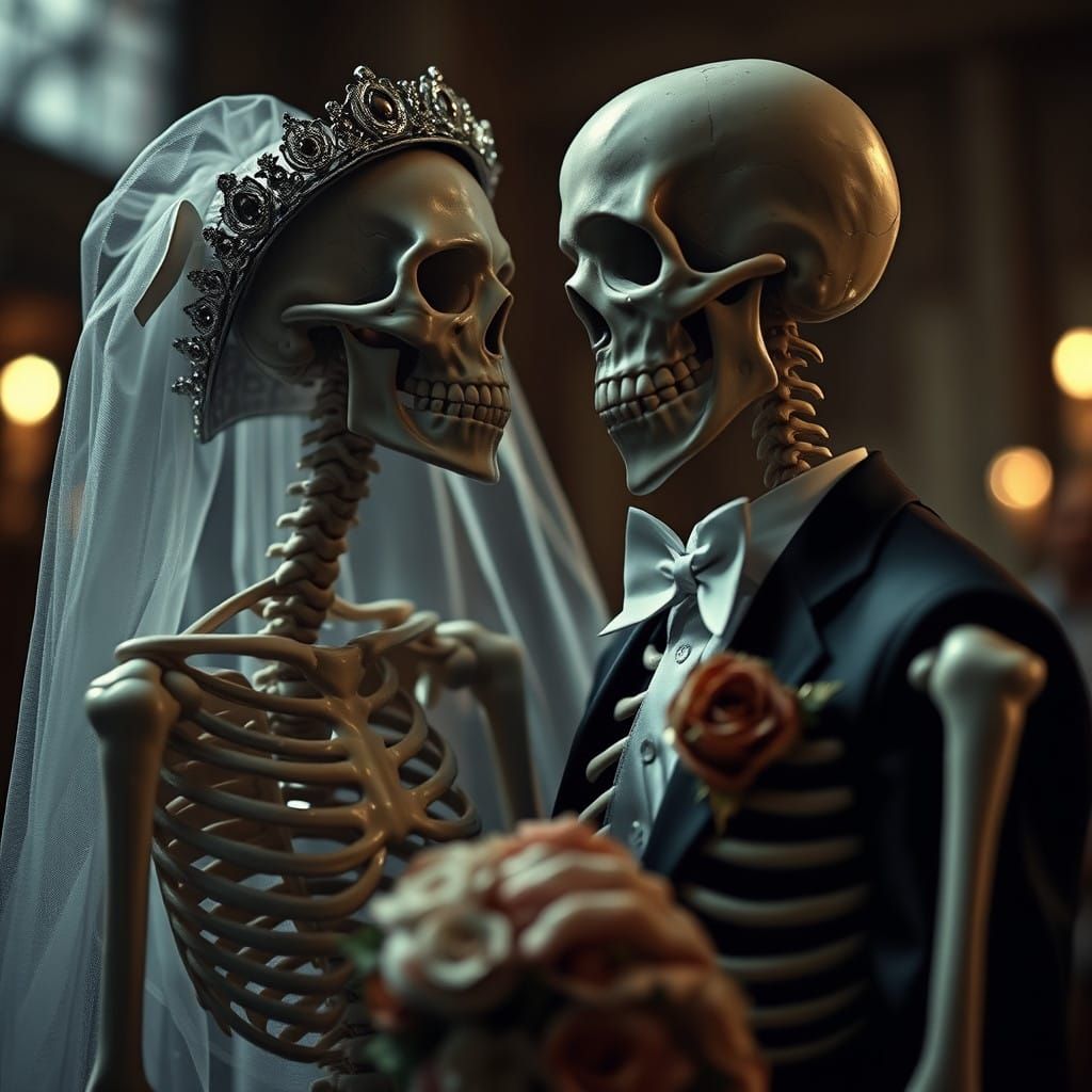 Skeleton bride and groom - Skeleton bride and groom