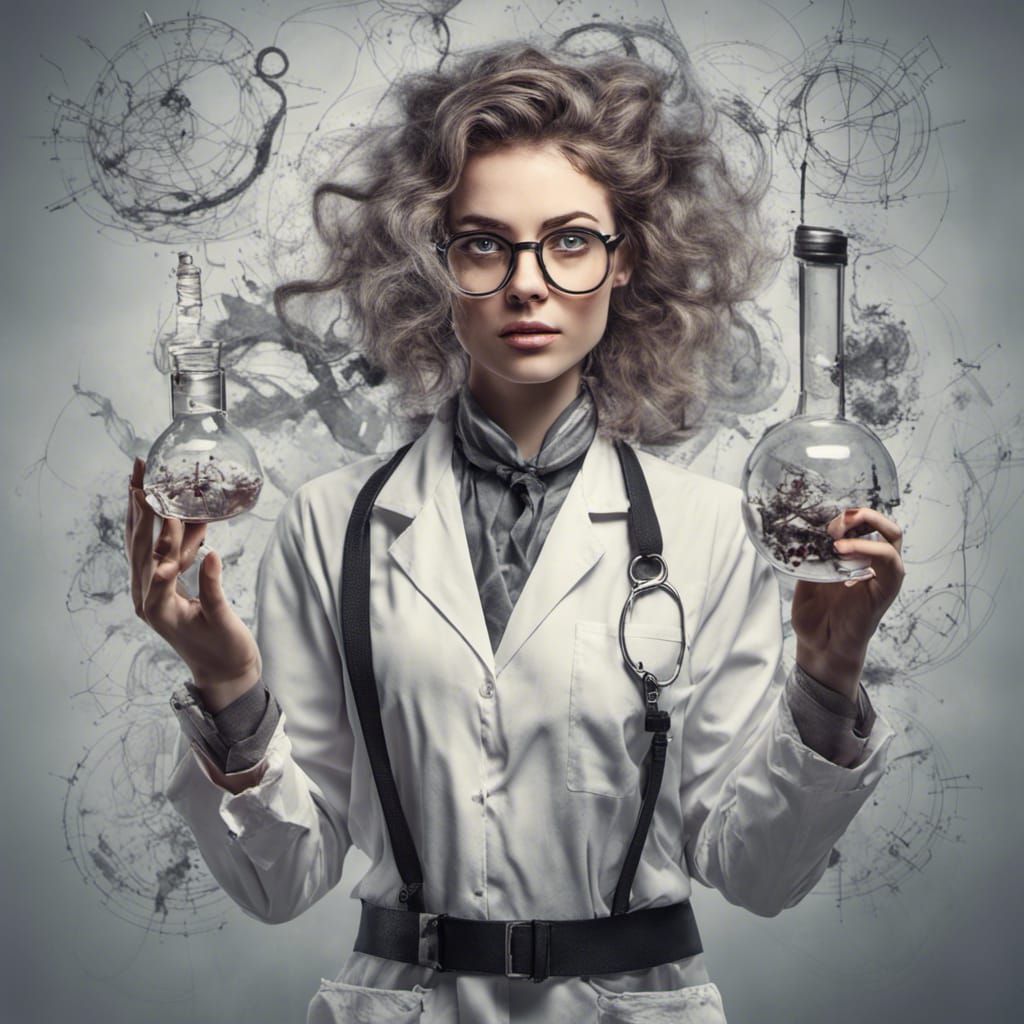 Create an artistic poster depicting a beautiful young woman in the role ...