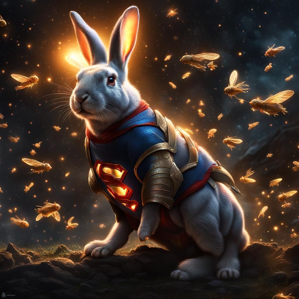 Rabbit Superman It detailed matte painting, dynamic lighting ...