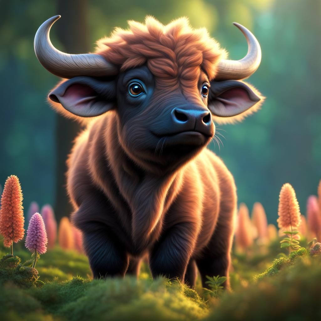 Baby African Buffalo - AI Generated Artwork - NightCafe Creator