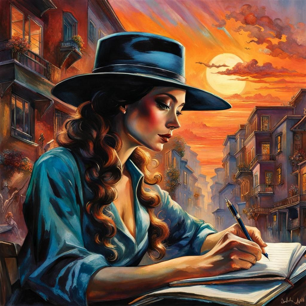 Shirley Holmes takes notes during her investigation - AI Generated ...