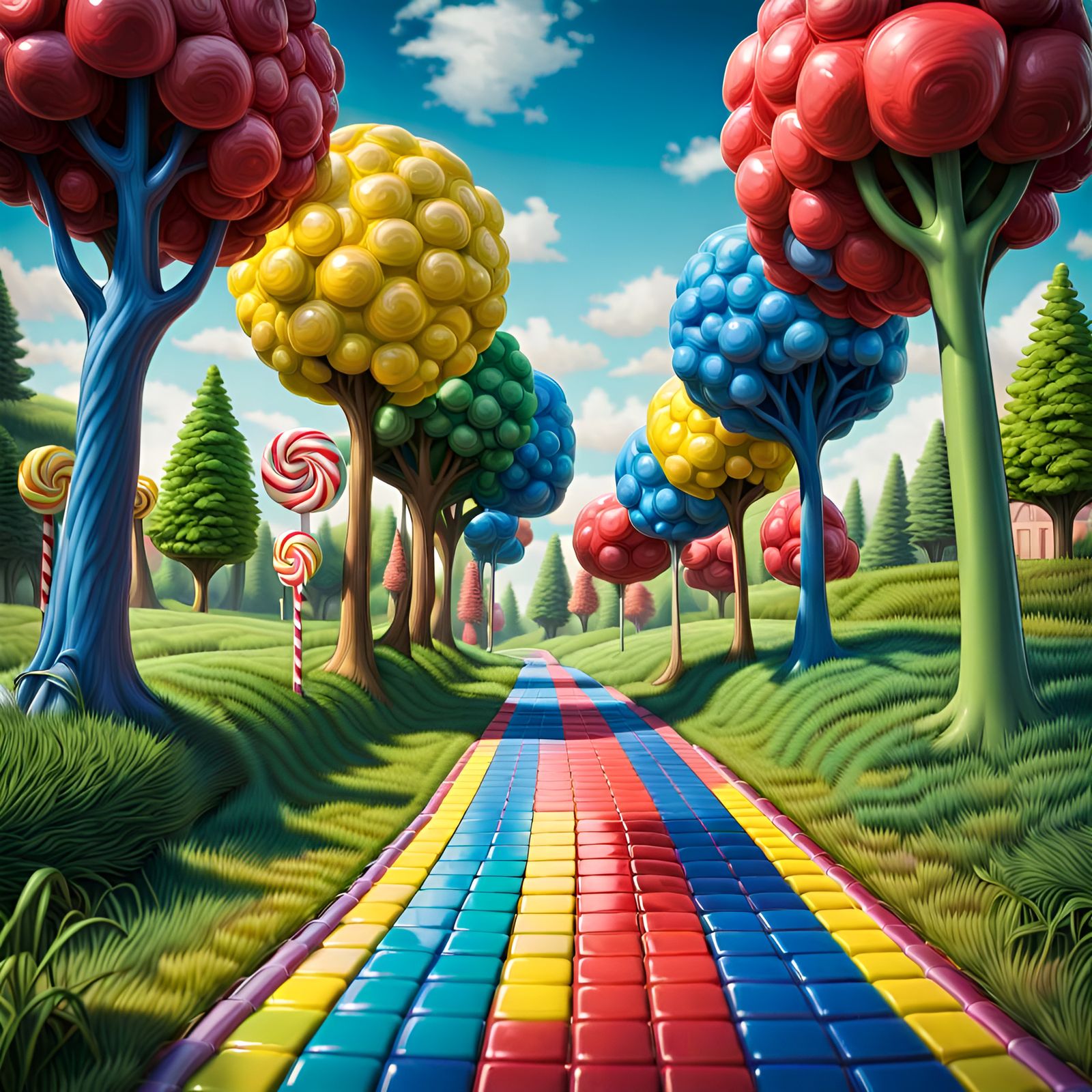 Candyland sidewalk - AI Generated Artwork - NightCafe Creator