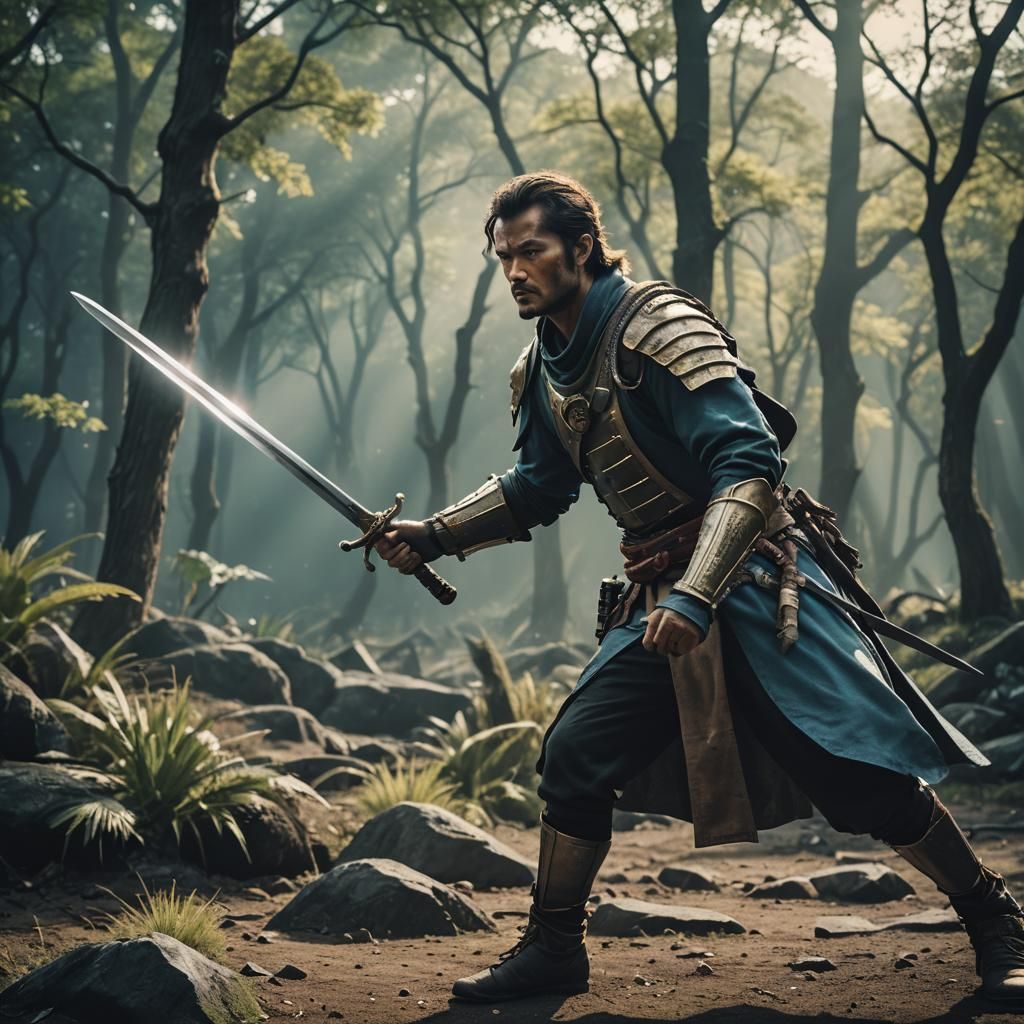science fantasy swordsman - AI Generated Artwork - NightCafe Creator