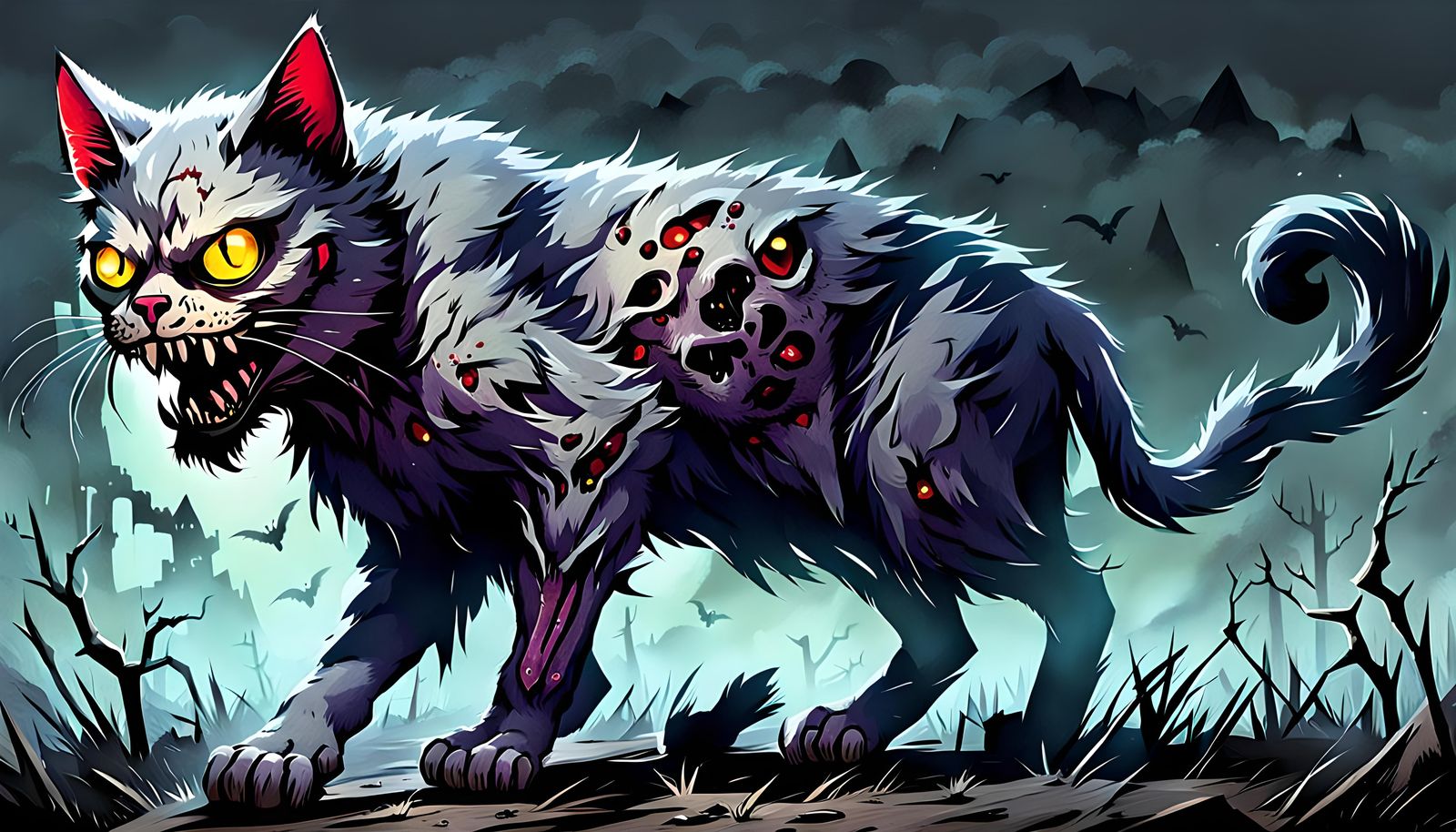 an undead cat - AI Generated Artwork - NightCafe Creator