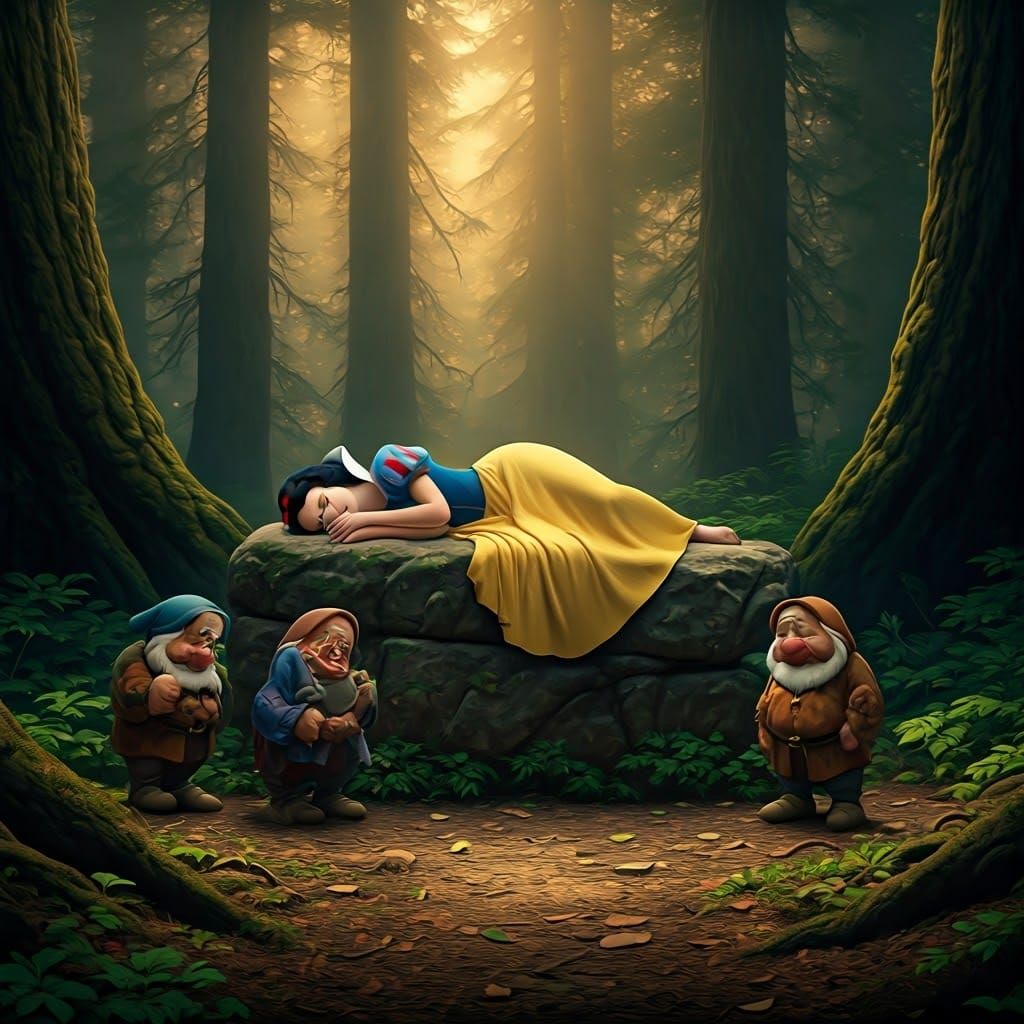 Waiting for Prince Charming - Serene Snow White in Forest Gl...