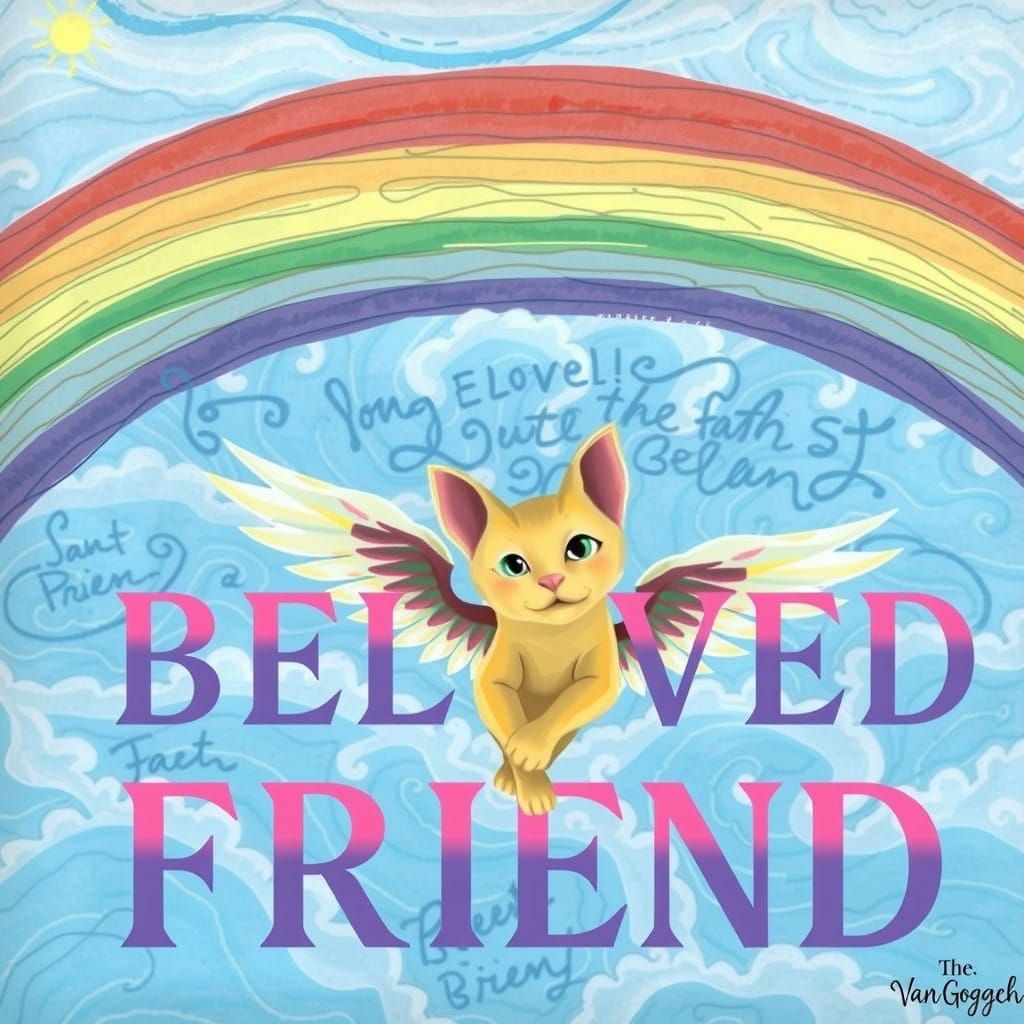 Whimsical Rainbow Landscape in the Style of Van Go... - AI Art