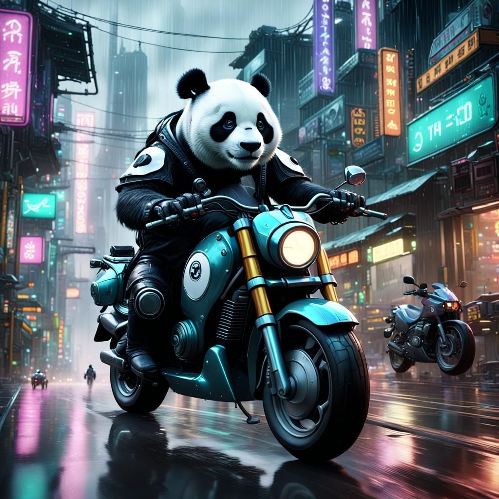Cyberpunk Panda - AI Generated Artwork - NightCafe Creator