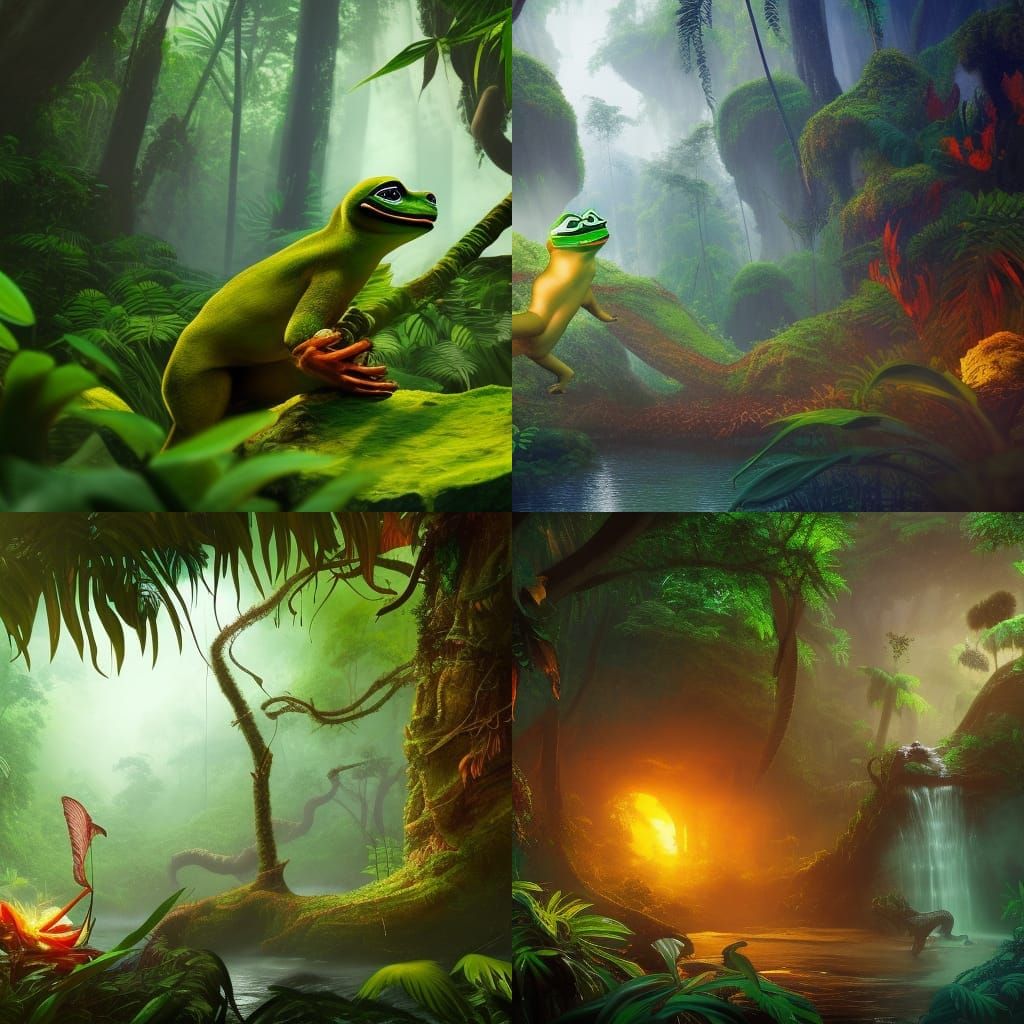 Best Pepe meme in the Amazon jungle - AI Generated Artwork - NightCafe ...
