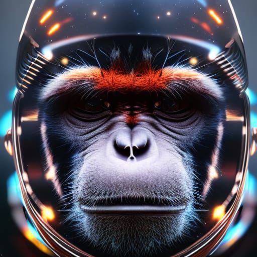 Monkey cosmonaut - AI Generated Artwork - NightCafe Creator