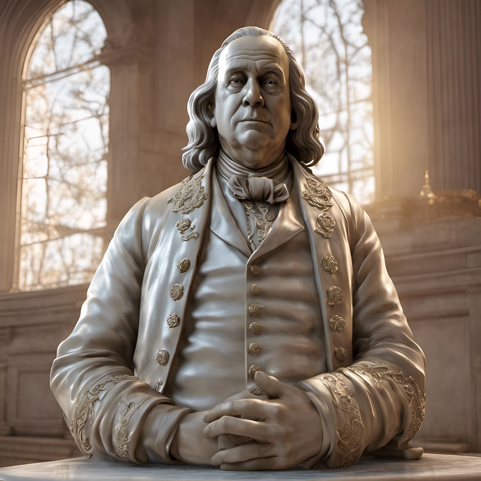 Preserved Benjamin Franklin sculpture - AI Generated Artwork ...