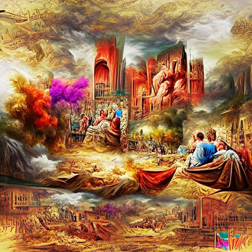 Destruction of Sodom and Gomorrah - AI Generated Artwork - NightCafe ...